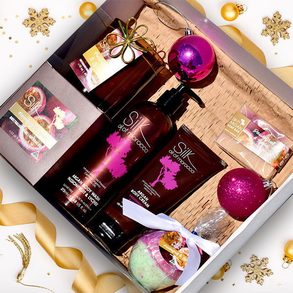 Passionfruit & Lychee Spa Retreat Gift Hamper – Silk Oil of Morocco