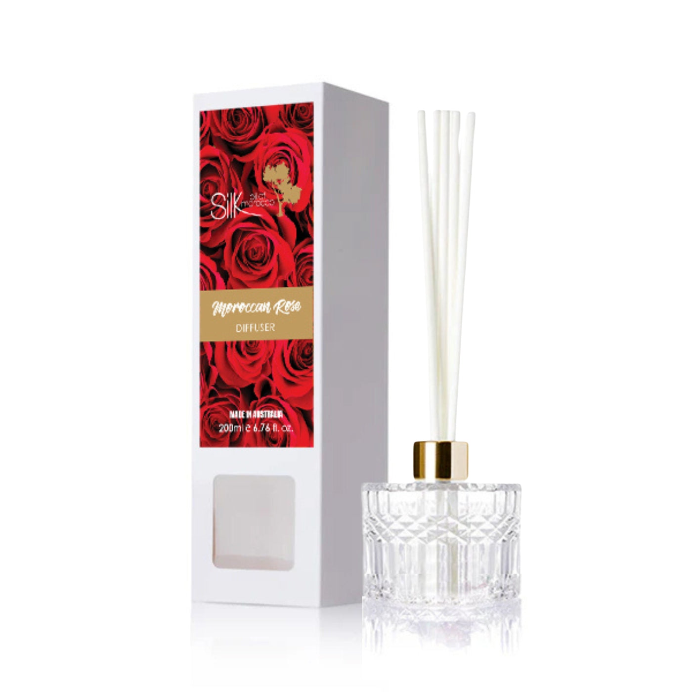 Moroccan Rose Amber Reed Diffuser – Silk Oil of Morocco
