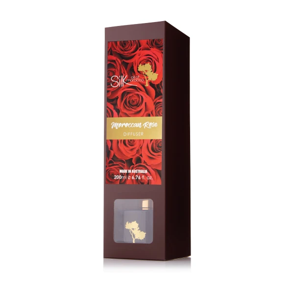 Moroccan Rose Amber Reed Diffuser – Silk Oil of Morocco