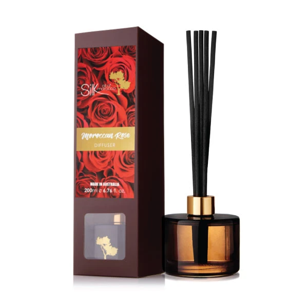 Moroccan Rose Amber Reed Diffuser – Silk Oil of Morocco