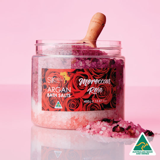 Moroccan Rose Argan Bath Salts – Silk Oil of Morocco