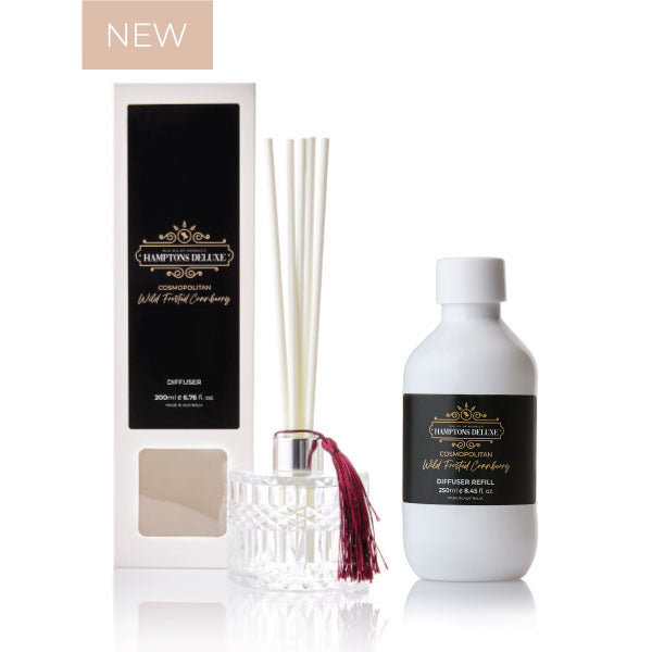 Reed Diffuser + 250ml Refill - Hamptons Deluxe - Cosmopolitan - Wild F – Silk Oil of Morocco